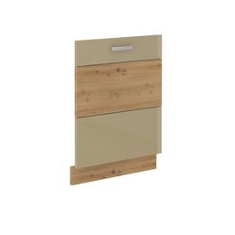 K&uuml;chen-Preisbombe Frontblende vollintegrierten Geschirrsp&uuml;ler 60 Eiche Artisan + Cappuccino Glanz