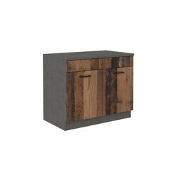 K&uuml;chen-Preisbombe Sp&uuml;lenschrank Buffet K&uuml;che Mario 100 K&uuml;chenzeile Einbauk&uuml;che Old Wood Matera