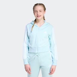 Kapuzensweatshirt adidas Sportswear "ESSENTIALS KIDS", M&auml;dchen, Gr. 170, gr&uuml;n (halo mint, wei&szlig;), Obermaterial: 70% Baumwolle, 30% Polyester, angesetztes B&uuml;ndchen, Sweatshirts Kapuzensweatshirt