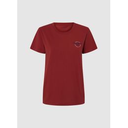 T-Shirt Pepe Jeans "GABRIELA", Damen, Gr. S, rot (burnt rot), Jersey, Obermaterial: 100% Baumwolle, regular fit, Shirts T-Shirt