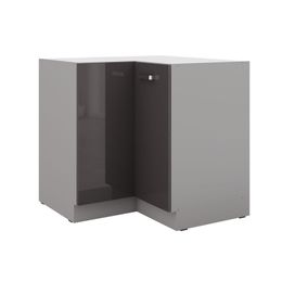 K&uuml;chen-Preisbombe Eckunterschrank 90x90 Hochglanz Grau K&uuml;chenzeile K&uuml;chenblock K&uuml;che Grey Bianca