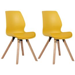CLP Esszimmerstuhl 2er Set gepolstert Luna, moderner Polsterstuhl mit R&uuml;ckenlehne, stabil bis 136 kg, K&uuml;chenstuhl f&uuml;r Esszimmer und Wohnzimmer