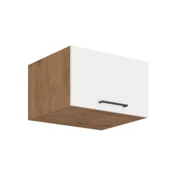 K&uuml;chen-Preisbombe Vigo Aufsatzschrank Hochschrank 60 cm Eiche Lancelot Wei&szlig; Hochglanz K&uuml;chenzeile