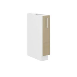 K&uuml;chen-Preisbombe K&uuml;che Lara Cappuccino Hochglanz Unterschrank 15 cm Schrankauszug K&uuml;chenschrank
