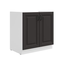K&uuml;chen-Preisbombe Sp&uuml;lenschrank 80 cm Stilo Grau + Weiss K&uuml;chenzeile K&uuml;chenblock K&uuml;che Einbauk&uuml;che