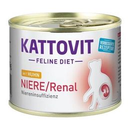 Kattovit Feline Diet Nassfutter Katze Niere/Renal Adult Huhn 24x185 g