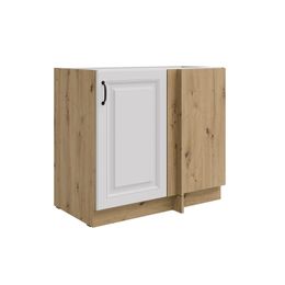 K&uuml;chen-Preisbombe Eckunterschrank 105cm Stilo Wei&szlig; Eiche Artisan K&uuml;chenzeile K&uuml;chenblock K&uuml;che