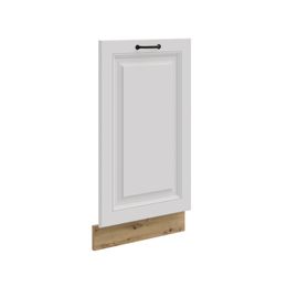 K&uuml;chen-Preisbombe Frontblende f&uuml;r vollintegrierten Geschirrsp&uuml;ler 45 cm Stilo Wei&szlig; + Eiche Artisan