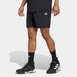 Shorts adidas Performance "TECH APPAREL", Herren, Gr. M, L&auml;nge 7, schwarz, innenbeinl&auml;nge ca. 18 cm, Obermaterial: 87% Polyester, 13% Elasthan, Hosen Shorts, aus weichem Stretchmaterial, mit Mesh-Bel&uuml;ftungseinsatz