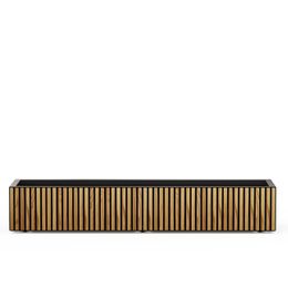 Herstera Garden Pflanzk&uuml;bel Deco Planter Xic Wood L schwarz, natur 40x150x25cm