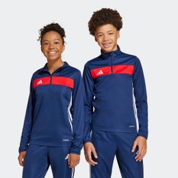 Trainingsshirt adidas Performance "TIRO 25 ESSENTIALS KIDS TRAININGSOBERTEIL", Damen, Gr. 152, blau (team navy blau, rot), Obermaterial: 100% Polyester, normal, ohne Ausschnitt, Shirts Trainingsshirt, f&uuml;r Kinder, feuchtigkeitsabsorbierende AEROREADY Technologie