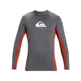 Rash Guard Quiksilver "Everyday", Herren, Gr. XS/168-173cm & 55 -64 kg, grau (iron gate), Recycled Polyester, Shirts Rash Guard