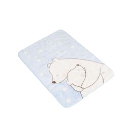 Cangaroo Babydecke 110 x 80 cm Softy Sweet B&auml;renmotiv Kuscheldecke Schmusedecke blau