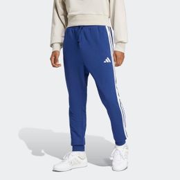 Sporthose adidas Sportswear "ESSENTIALS 3-STREIFEN FRENCH TERRY", Herren, Gr. XL, N-Gr, blau (dunkelblau, wei&szlig;, normal, gr.), Obermaterial: 55% Baumwolle, 36% Polyester, 9% Viskose, Hosen Sporthose, schmal zulaufende Beinform, f&uuml;r sportliche Aktivit&auml;ten