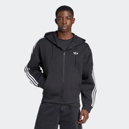 Kapuzensweatshirt adidas originals "ADIDAS ADICOLOR SPACER OVERSIZED", Herren, Gr. XXL, schwarz, Obermaterial: 53% Baumwolle, 47% Polyester, normal, Rundhals, angesetztes B&uuml;ndchen, Sweatshirts Kapuzensweatshirt, mit Rei&szlig;verschluss, lockere Oversize-Passform