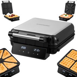 Steinborg 2-in-1 Waffeleisen & Sandwichmaker 1500W Touch Panel LED Display