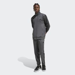 Trainingsanzug adidas Sportswear "DAYREADY", Herren, Gr. S, grau six, Interlock, Obermaterial: 100% Polyester, Sportanz&uuml;ge Trainingsanzug, f&uuml;r Laufen und sportliche Aktivit&auml;ten, zweiteiliges Set
