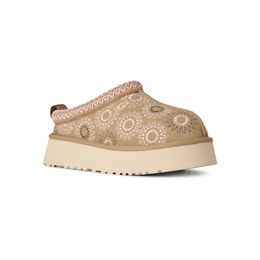 UGG Australia Clog UGG "TAZZ SUN STITCH", Damen, Gr. 10 (41), taupe, Textil, Veloursleder, Schuhe Clog, Schlupfschuh, Mule mit Anziehlasche