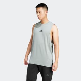 Tanktop adidas Performance "DESIGNED-FOR-TRAINING INTENSITY", Herren, Gr. XXL, silber (silber gr&uuml;n), Obermaterial: 93% Polyamid, 7% Elasthan, Tops Tanktop