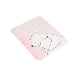 Cangaroo Babydecke 110 x 80 cm Softy Sweet B&auml;renmotiv Kuscheldecke Schmusedecke rosa