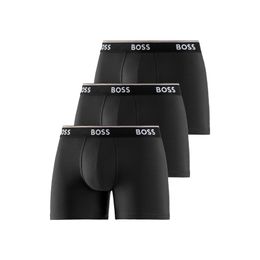 Boxer BOSS "Boxer 3 PACK", Herren, Gr. XXL (56), schwarz, Jersey, Obermaterial: 95% Baumwolle, 5% Elasthan, unifarben, Unterhosen Boxer, mit farblich passendem Webbund