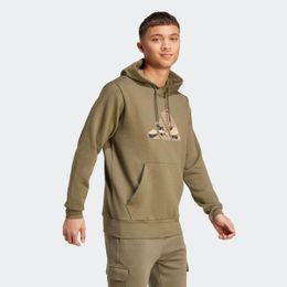 Kapuzensweatshirt adidas Sportswear "TARNMUSTER", Herren, Gr. XL, gr&uuml;n (olive strata), Obermaterial: 55% Baumwolle, 36% Polyester, 9% Viskose, normal, Rundhals, angesetztes B&uuml;ndchen, Sweatshirts Kapuzensweatshirt