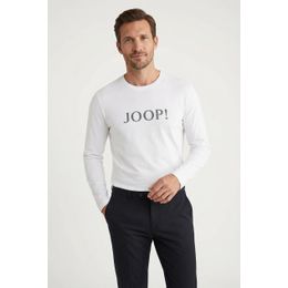 JOOP! Langarmshirt JOOP "Comfort", Herren, Gr. M, wei&szlig;, Jersey, Obermaterial: 95% Baumwolle, 5% Elasthan, unifarben, comfort fit h&uuml;ftlang, Rundhals, gerader Abschluss, Shirts Langarmshirt, Rundhalsausschnitt, Regular Fit, lang&auml;rmelig