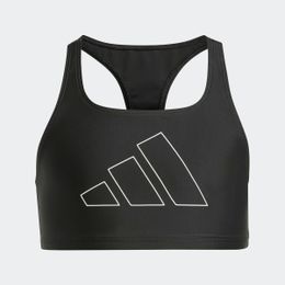 Bustier-Bikini adidas Performance "PERFORMANCE BIG BARS KIDS BIKINI", M&auml;dchen, Gr. 110, N-Gr, schwarz-wei&szlig; (schwarz, wei&szlig;), Obermaterial: 78% Polyamid, 22% Elasthan, Bikini-Sets Bustier-Bikini