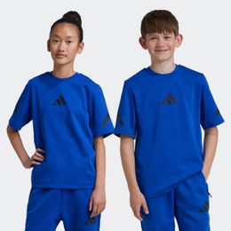 T-Shirt adidas Sportswear "ADIDAS Z.N.E. KIDS", Jungen, Gr. 128, blau (royal blau, schwarz), Obermaterial: 53% Baumwolle, 47% Polyester, Rundhals, Shirts T-Shirt