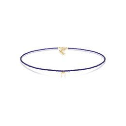 Choker Elli "Halskette Choker Halbmond Astro Trend Beads 925 Silber" Gr. 36, blau, Halsketten, Damen, ohne Stein, Silber 925 (Sterlingsilber), Choker