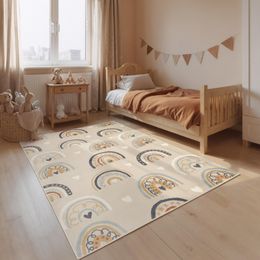 Kinderteppich Hanse Home "Bowie", beige multifarben, B:200cm H:10mm L:290cm, Polypropylen, Teppiche, Kinderteppich, Pflegeleicht, Weich, Kinderzimmer, Spielteppich, Spielunterlage