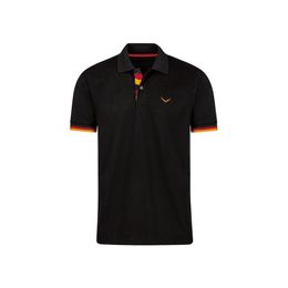 Poloshirt TRIGEMA "TRIGEMA Deutschland Poloshirt", Herren, Gr. 4XL, schwarz (wei&szlig;, neutral), Piqu&eacute;, 100% Baumwolle, Basic, ohne Ausschnitt, Shirts Poloshirt