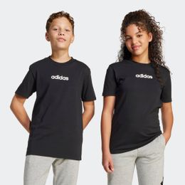 T-Shirt adidas Sportswear "ESSENTIALS KIDS", Jungen, Gr. 140, schwarz-wei&szlig; (schwarz, wei&szlig;), Obermaterial: 100% Baumwolle, Rundhals, Shirts T-Shirt, sportlicher Stil, Rundhalsausschnitt, l&auml;ssige Passform
