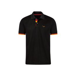 Poloshirt TRIGEMA "TRIGEMA Deutschland Poloshirt", Herren, Gr. 3XL, schwarz (wei&szlig;, neutral), Piqu&eacute;, 100% Baumwolle, Basic, ohne Ausschnitt, Shirts Poloshirt