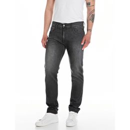 Slim-fit-Jeans Replay "Anbass", Damen, Gr. 32, L&auml;nge 34, grau (dunkelgrau 712), Denim/Jeans, Obermaterial: 99% Baumwolle, 1% Elasthan, slim fit normal, Jeans Slim-fit-Jeans