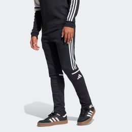 Trainingshose adidas Performance "SQUADRA 25 KIDS", Damen, Gr. 176, N-Gr, schwarz-wei&szlig; (schwarz, wei&szlig;,), Obermaterial: 70% Baumwolle, 30% Polyester, Hosen Trainingshose