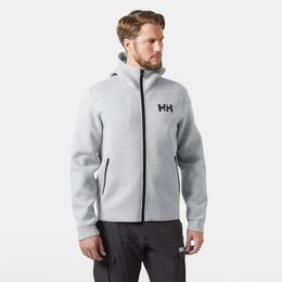 Trainingsjacke Helly Hansen "HP OCEAN FZ JACKET 2.0", Herren, Gr. XL, grau melange, Sweatware, Obermaterial: 66% Polyester, 31% Viskose, 3% Elasthan, kontrastfarbene Details, unifarben, Basic h&uuml;ftlang, angesetztes B&uuml;ndchen, Jacken Trainingsjacke, sportlicher Stil, bequeme Passform, Kapuze mit hohem Kragen
