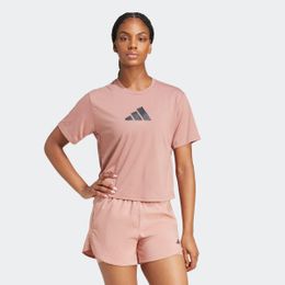 T-Shirt adidas Performance "TRAIN ESSENTIALS BIG LOGO PERFORMANCE TRAINING", Damen, Gr. L, rosa (warm clay), Obermaterial: 70% Polyester, 30% Viskose, Rundhals, Shirts T-Shirt, Trainingsshirt, Feuchtigkeitsabsorbierendes Material