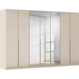 Dreht&uuml;renschrank OTTO HOME "Kleiderschrank Kleiderschr&auml;nke Schrank Garderobe AGORDO mit Glasfront", beige (beige, glas beige (champagner)), B:315cm H:210cm T:54cm, Holzwerkstoff, Schr&auml;nke, Dreht&uuml;renschrank, durchdachte Innenausstattung, in 8 Breiten und 2 H&ouml;hen MADE IN GERMANY