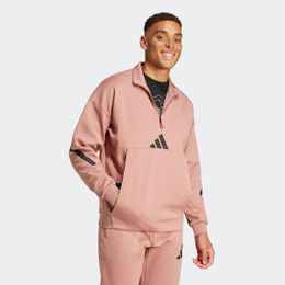 Sweatshirt adidas Sportswear "ADIDAS Z.N.E. QUARTER-ZIP", Herren, Gr. 3XL, rosa (warm clay), Obermaterial: 57% Polyester, 43% Baumwolle, angesetztes B&uuml;ndchen, Sweatshirts Sweatshirt