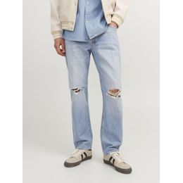 Jack & Jones Loose-fit-Jeans JACK & JONES "JJICHRIS JJORIGINAL SBD 921 SN", Herren, Gr. 29, L&auml;nge 32, blau (blau, denim), Denim/Jeans, Obermaterial: 100% Baumwolle, leichte Abriebeffekte, loose fit lang, Jeans Loose-fit-Jeans, Baumwolle, loose fit
