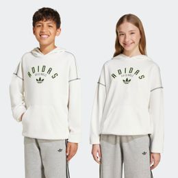 Kapuzensweatshirt adidas originals "LOGO PLAY HOODIE KIDS", Damen, Gr. 158, cloud wei&szlig;, Obermaterial: 70% Baumwolle, 30% Polyester, normal, Rundhals, angesetztes B&uuml;ndchen, Sweatshirts Kapuzensweatshirt