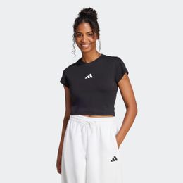 T-Shirt adidas Sportswear "FUTURE ICONS SMALL LOGO BABY", Damen, Gr. XL, schwarz, Obermaterial: 100% Baumwolle, Rundhals, Shirts T-Shirt, sportlicher Stil, Rundhalsausschnitt, ohne Verschluss