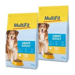 MultiFit Trockenfutter Hund Adult, Light, Huhn mit Reis 2x12 kg
