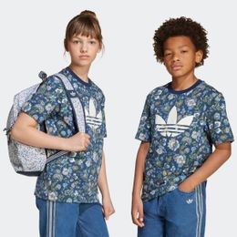 T-Shirt adidas originals "adidas originals X LIBERTY LONDON KIDS", Jungen, Gr. 164, night indigo, multicolor, Obermaterial: 100% Baumwolle, Rundhals, Shirts T-Shirt, lockerer Schnitt, mit Rundhalsausschnitt, mit Allover-Print