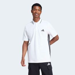 Poloshirt adidas Sportswear "ESSENTIALS 3-STREIFEN PIQU&Eacute;", Herren, Gr. L, schwarz-wei&szlig; (wei&szlig;, schwarz), Obermaterial: 100% Baumwolle, Shirts Poloshirt
