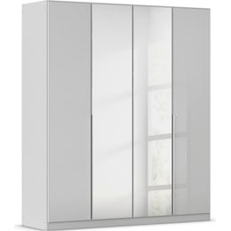 Dreht&uuml;renschrank OTTO HOME "Kleiderschrank Kleiderschr&auml;nke Schrank Garderobe AGORDO mit Glasfront", grau (seidengrau, glas seidengrau), B:181cm H:210cm T:54cm, Holzwerkstoff, Schr&auml;nke, Dreht&uuml;renschrank, durchdachte Innenausstattung, in 8 Breiten und 2 H&ouml;hen MADE IN GERMANY