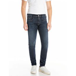 Slim-fit-Jeans Replay "Anbass", Damen, Gr. 36, L&auml;nge 36, tiefblau, Denim/Jeans, Obermaterial: 90% Baumwolle, 8% Polyester, 2% Elasthan, slim fit normal, Jeans Slim-fit-Jeans