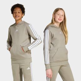 Kapuzensweatshirt adidas Sportswear "ESSENTIALS KIDS HOODIE", Damen, Gr. 140, wei&szlig; (silber pebble, wei&szlig;), Obermaterial: 71% Baumwolle, 29% Polyester, angesetztes B&uuml;ndchen, Sweatshirts Kapuzensweatshirt