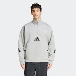 Sweatshirt adidas Sportswear "ADIDAS Z.N.E. QUARTER-ZIP", Herren, Gr. S, grau (medium grau heather), Obermaterial: 57% Polyester, 43% Baumwolle, angesetztes B&uuml;ndchen, Sweatshirts Sweatshirt